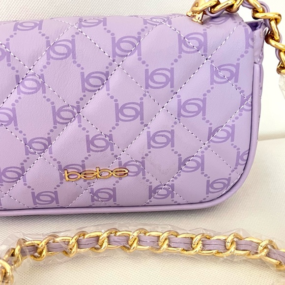bebe | Bags | Bebe Liv Monogram Crossbody Bag Lavenderdark Lavender ...